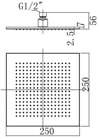 Mosazná hlavová sprcha v leskle stříbrné barvě – Sapho