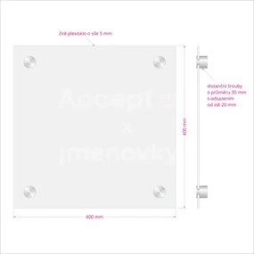 ACCEPT Hlavní orientační tabule Clear CL4 - rozměr 400 x 400 mm