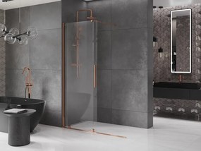 Mexen Velar, posuvné dveře do otvoru typ Walk-In 160 cm, 8mm čiré sklo, růžové zlato, 871-160-000-03-60