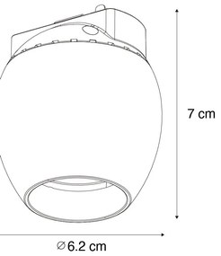Moderní černé bodové svítidlo pro jednofázový kolejnicový systém 6W 3000K - Magnetic Zagaye