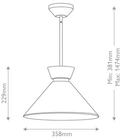 Alora Mood ALM-HALSTON-P-M-BK - Lustr na tyči HALSTON 1xE27/60W/230V černá