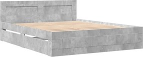 Rám postele s čelem betonově šedý 160 x 200 cm kompozitní dřevo 3295551