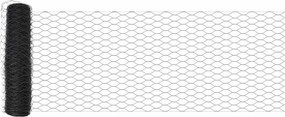 Hexagonální plot s podpěrou 50 x 0,5 m Ocel potažená PVC Šedá 3336884