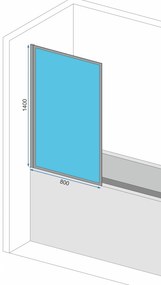 Jednodílná vanová zástěna REA LAGOS 80 cm, černá/transparent
