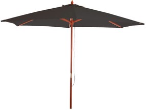 Slunečník Florida Ø 3 m - polyester/dřevo - antracit