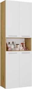 Koupelnová skříňka s 2 koši na prádlo NEL 2K DK bílá/dub Artisan