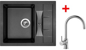 Set Sinks CRYSTAL 615 Metalblack+VITALIA