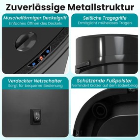 Costway 58 L Automatický odpadkový koš se senzorem a dvouzónový inteligentní