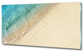 Wallmuralia Foto obraz fotografie na skle Vlna na pláži 100x50