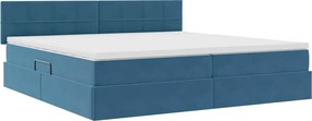Postel s úložným prostorem Tmavě modrá 200 x 200 cm samet 3370783