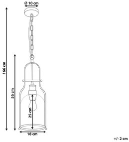 Závěsná lampa kovová černá BASHILO Beliani