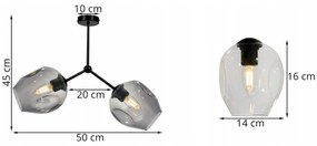 Stropní svítidlo Praga Dna, 2x skleněné stínítko (mix 3 barev)