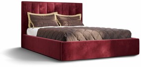 Manželská postel 180 cm Ocie (bordó) (s roštem a úložným prostorem). 1047121