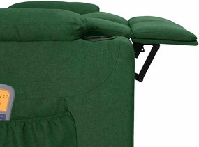 Elektrické masážní křeslo tmavě zelené textil 3098833