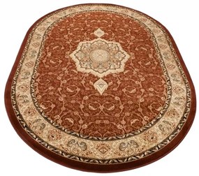 Oválný kusový koberec YESEMEK 5071A Hnědý Rozměr: 60x100 cm