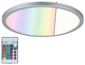 Paulmann 71018 Atria Shine, matně chromové stropní svítidlo s korónou RGBW, 12W LED 4000K, průměr 29,3cm, dálkové ovládání