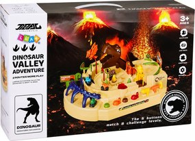 LEAN Toys Interaktivní dovednostní dráha s dinosaury – 8 výzev, vozidla