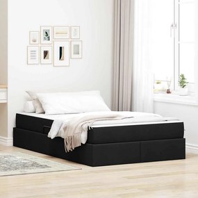 Postel s úložným prostorem a matrací Černá 120 x 200 cm 3399654