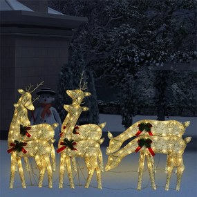 vidaXL Vánoční sobi 6 ks bílí studené LED diody síťovina [3154248] Barva: zlatá