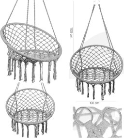 SunWall Závěsné zahradní křeslo Relaxco 112210 světle šedé