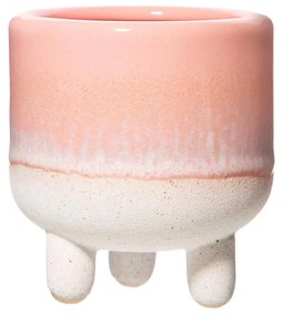 sass & belle Keramický obal na květináč Mojave Glaze Pink Mini, růžová barva, keramika