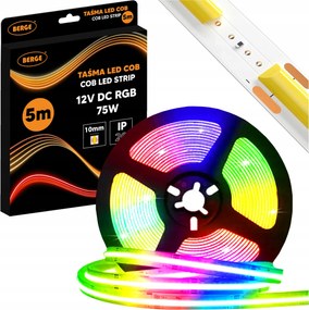 Led pásek Rgb Cob 12V 5M 15W/m 450D Jednotná barevná linie IP20 75W 10mm