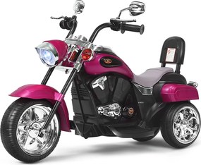 Costway 6 V elektrický motocykl na baterie s hudbou růžová