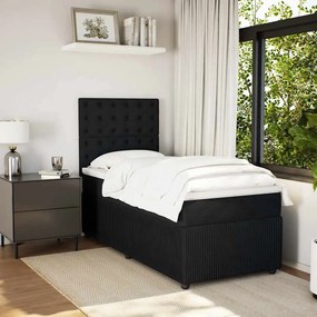 Box spring postel s matrací černá 80 x 200 cm samet 3294504