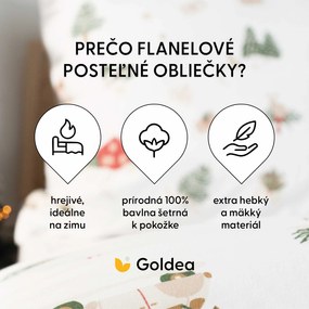 Goldea vánoční flanelové povlečení - tradiční vánoce 140 x 200 a 70 x 90 cm