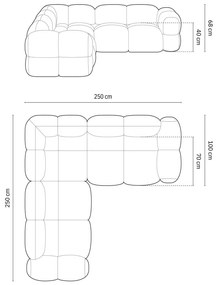 Tmavě modrá rohová pohovka Loretto – Cosmopolitan Design