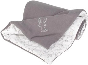 Kaarsgaren Zateplená dětská deka 70x100 cm zajíček šedá