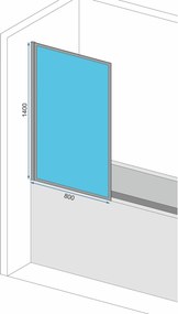 Jednodílná vanová zástěna REA LAGOS 80 cm, chrom/transparent