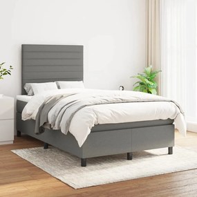 vidaXL Box spring postel s matrací 120x200 cm textil [3141844] Barva: tmavě hnědá