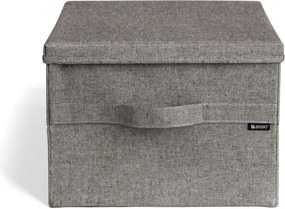 Šedý látkový úložný box s víkem 36x46x25 cm Soft Storage Large – Bigso