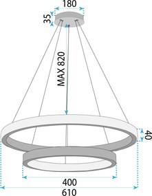Toolight Toolight, LED stropní svítidlo 60cm, 55W, 3500lm + dálkové ovládání, APP1772-CP, zlatá matná, OSW-06351
