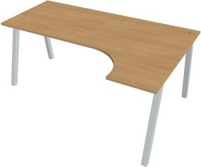 Kancelářský rohový stůl Hobis UEA 1800L, deskaakát, černá černá