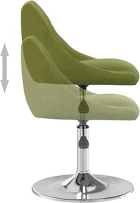 Otočné jídelní židle 4 ks světle zelené samet 3088760