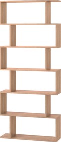 HOMCOM Moderní dřevěná knihovna se 6 policemi Přírodní dřevo 80 x 23 x 192 cm | Aosom