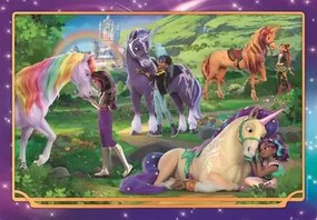 CLEMENTONI Puzzle Jednorožčí akademie: Objetí / 104 dílků / od 6 let