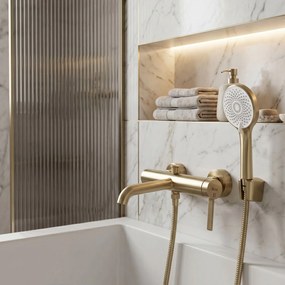 Rea Rivo, vanová baterie s ruční sprchovou soupravou, zlatá matná, REA-B9338