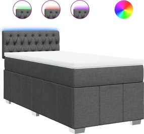 Box spring postel s matrací tmavě šedá 90x190 cm textil 3289231