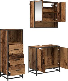 Sada koupelnového nábytku 3 ks Staré dřevo 65 x 33 x 60 cm 3402432