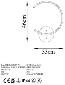 Černé LED nástěnné svítidlo ø 10 cm Moon – Opviq lights