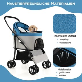 Costway 3 v 1 Psí kočárek psí buggy skládací až 15 kg Vozík pro mazlíčky