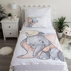 Jerry Fabrics s. r. o. Povlečení bavlněné do postýlky 135x100+40x60 - Dumbo "Grey" baby