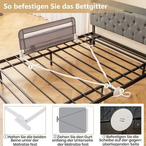 Costway Zábrana na postel pro batolata 100 cm skládací zábrana na dětskou