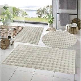 Krémové koupelnové předložky v sadě 3 ks 60x100 cm Powder – Mila Home