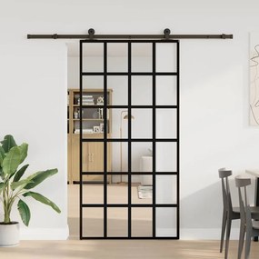 Posuvné dveře s kováním 102x205 cm ESG sklo a hliník 3332856