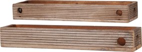 Set 2ks dřevěných dekoračních podnosů Grim - 50*12*6/ 40*9*6 cm