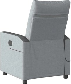 Elektrické masážní polohovací křeslo světle šedé textil 3324045